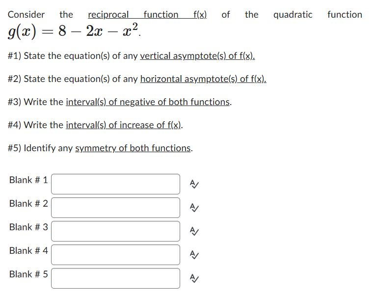 Solved PLEASE ANSWER ALL Consider the reciprocal function of | Chegg.com