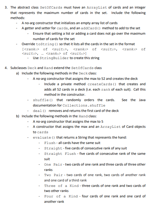 Solved Consider the following UML diagram: SetOfCards | Chegg.com
