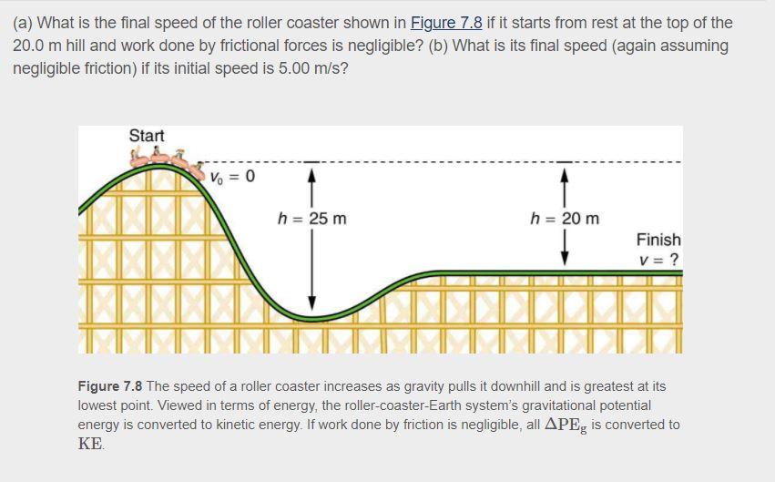 Solved (a) What is the final speed of the roller coaster | Chegg.com