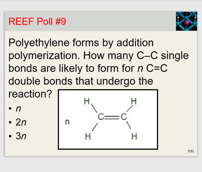 Solved REEF Poll #9 Polyethylene forms by addition | Chegg.com