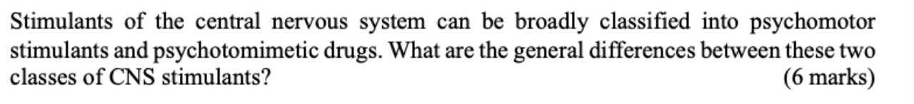 Solved Stimulants of the central nervous system can be | Chegg.com