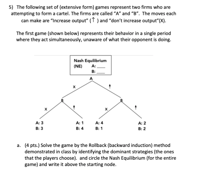 Solved 5) The following set of (extensive form) games | Chegg.com
