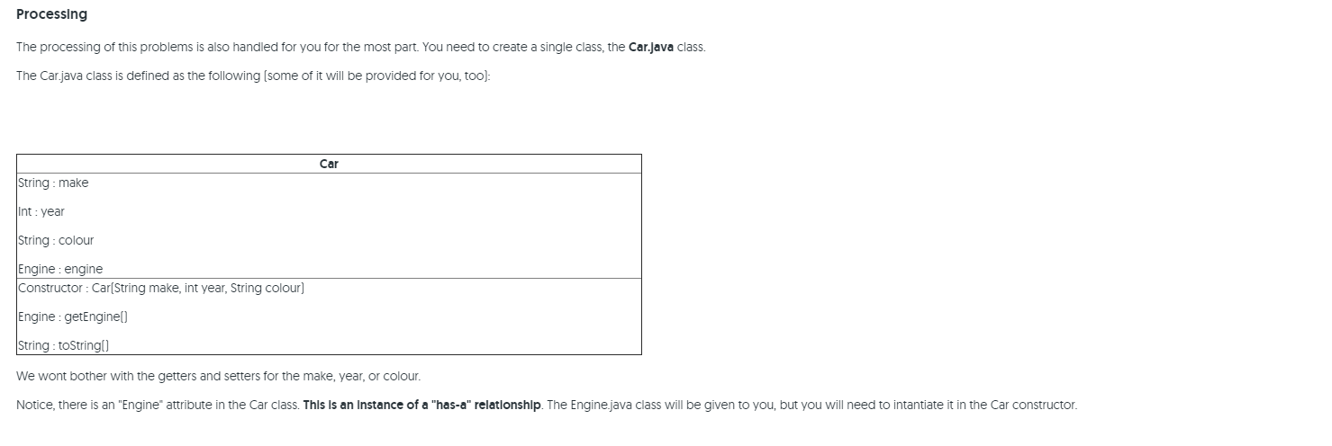 Solved public class Car { private String make; | Chegg.com