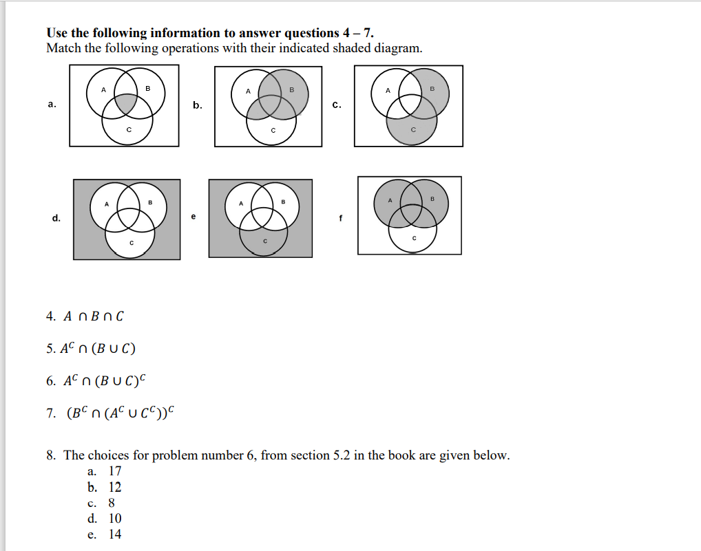 Solved Use the following information to answer questions | Chegg.com