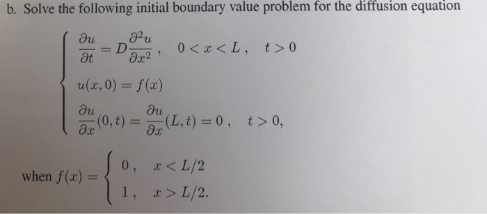 Solved b. Solve the following initial boundary value problem | Chegg.com