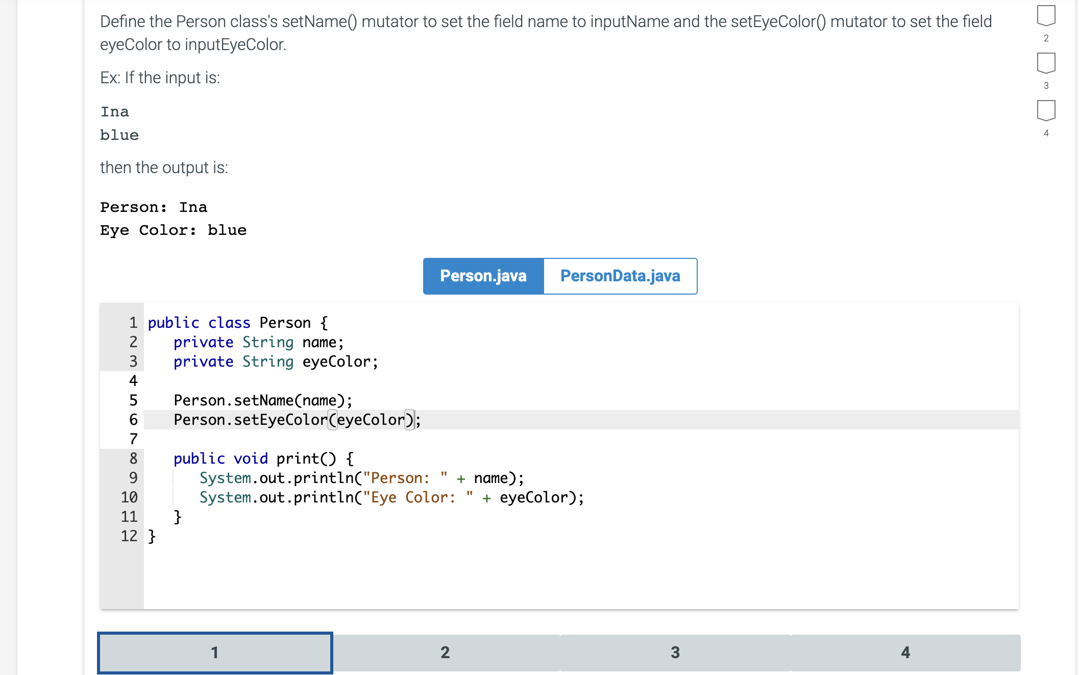 Solved Define The Person Class S Setname Mutator To Set