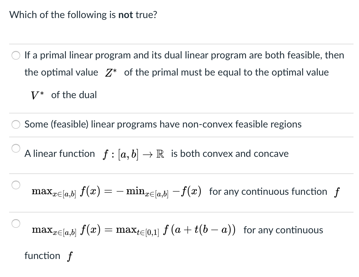 Solved Which of the following is not true? If a primal | Chegg.com Solved Which of the following is not true? If a primal | Chegg.com