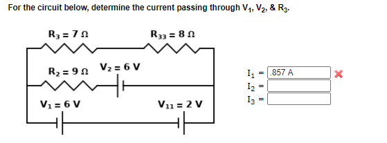 Solved For the circuit below, determine the current | Chegg.com