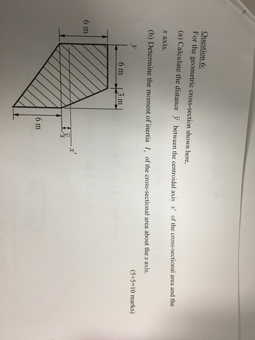 Solved For the geometric cross-section shown here. | Chegg.com