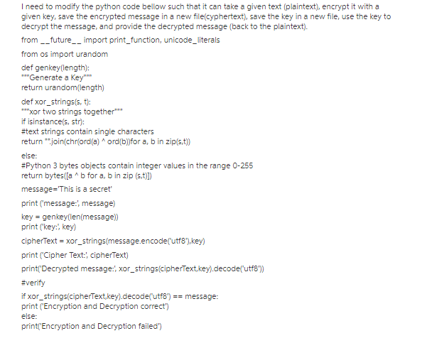 Solved I need to modify the python code bellow such that it | Chegg.com