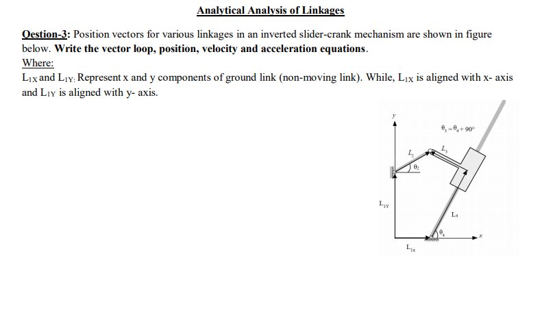 Solved Analytical Analysis of Linkages Destion-3: Position | Chegg.com