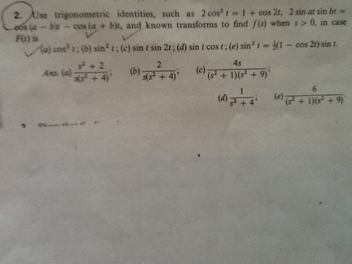 Solved Use trigonometric identities, such as 2 cos^2 t = 1 + | Chegg.com