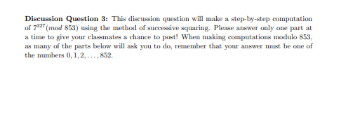 Solved Discussion Question 3: This discussion question will | Chegg.com
