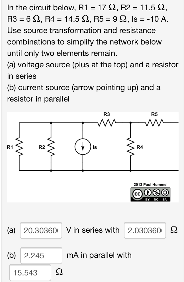 Solved In the circuit below, R1 = 17 12, R2 = 11.5 12, R3 = | Chegg.com
