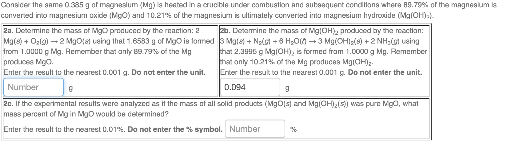 Solved Consider the same 0.385 g of magnesium (Mg) is heated | Chegg.com