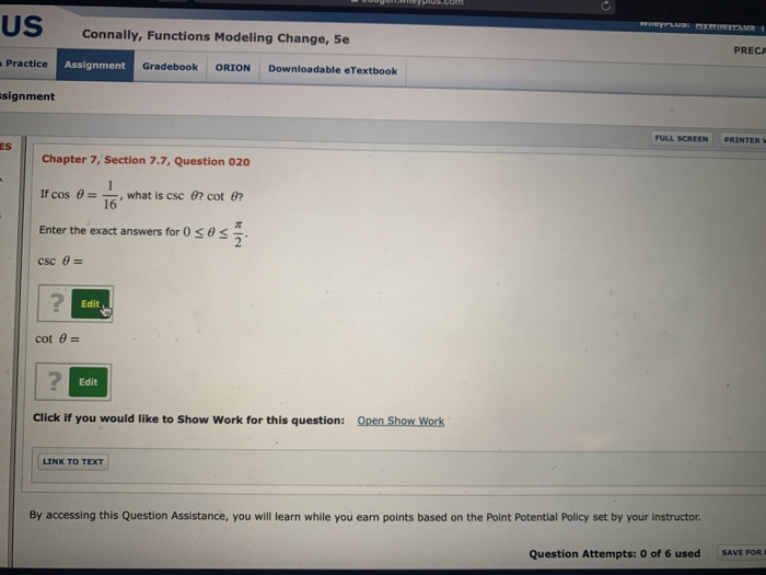 Solved US connally, Functions Modeling Change, 5 PRECA | Chegg.com