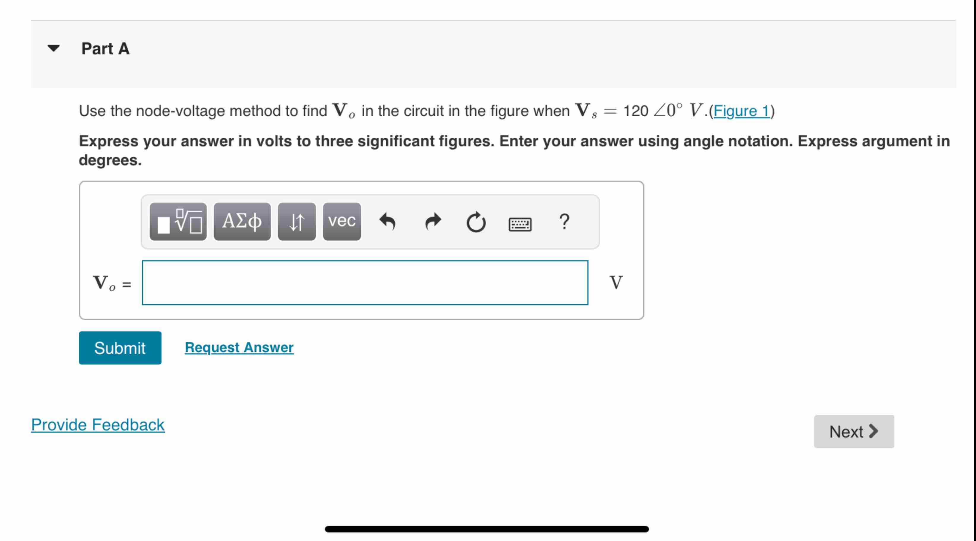 Solved by an EXPERT Part AUse the node-voltage method to ﻿find Vo in ﻿the | Chegg.com