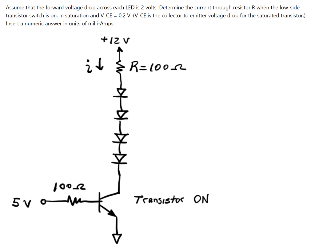 Solved Assume that the forward voltage drop across each LED | Chegg.com