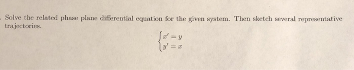Solved Solve the related phase plane differential equation | Chegg.com