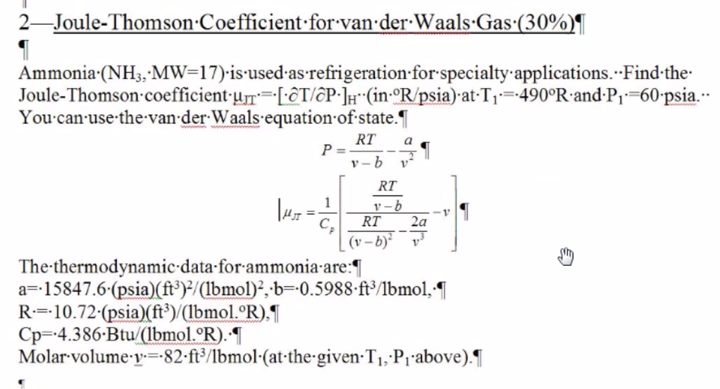 Solved 2—Joule-Thomson-Coefficient-for-van-der-Waals-Gas | Chegg.com