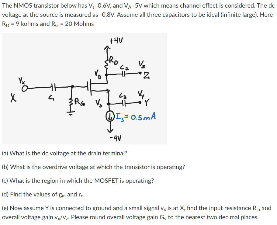 Solved (a) ﻿What is the dc voltage at the drain terminal?(b) | Chegg.com