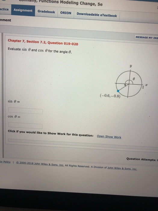 Solved ulmiainy, Functions Modeling Change, 5e ctice | Chegg.com