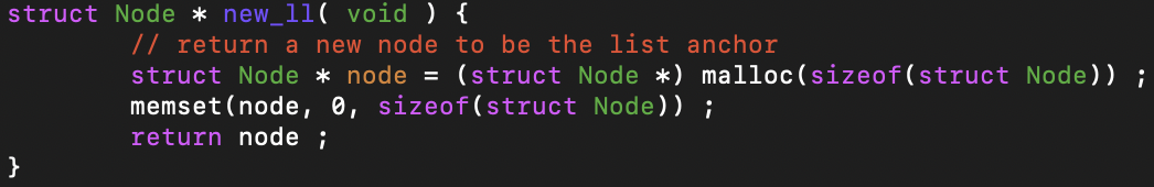Solved struct Node * new_11( void ) { // return a new node | Chegg.com