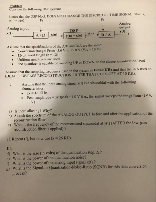 Solved Cooblde The Following Dsp System Consider The 