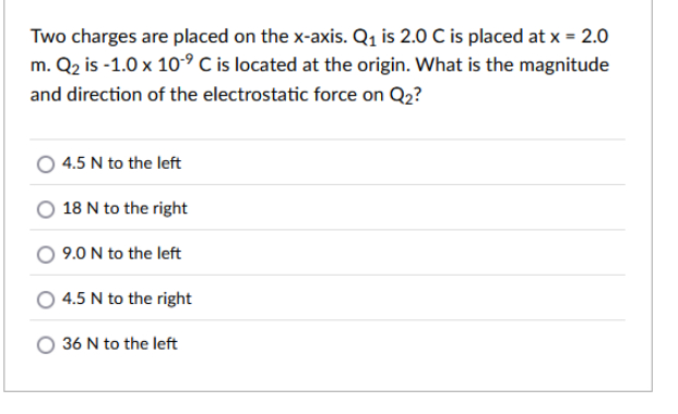 Solved Two charges are placed on ﻿the x-axis. Q1 is 2.0 C is | Chegg.com