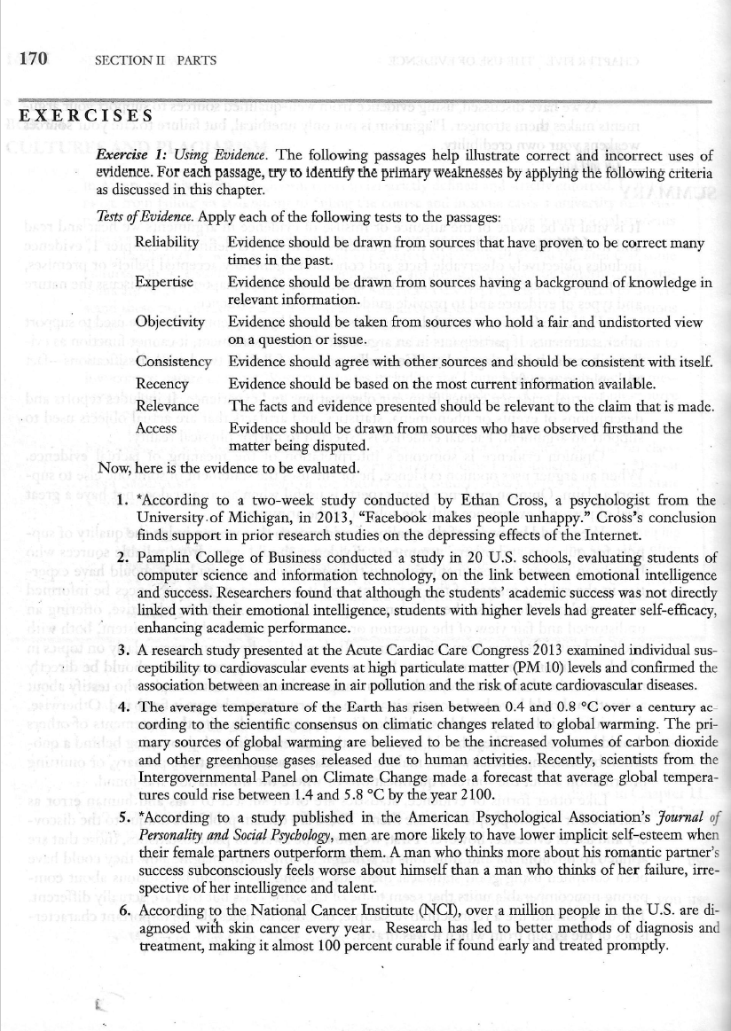 170 SECTION II PARTS EXERCISES Exercise 1: Using | Chegg.com