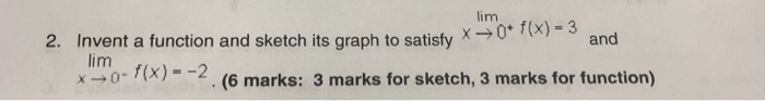 Solved lim Invent a function and sketch its graph to satisfy | Chegg.com