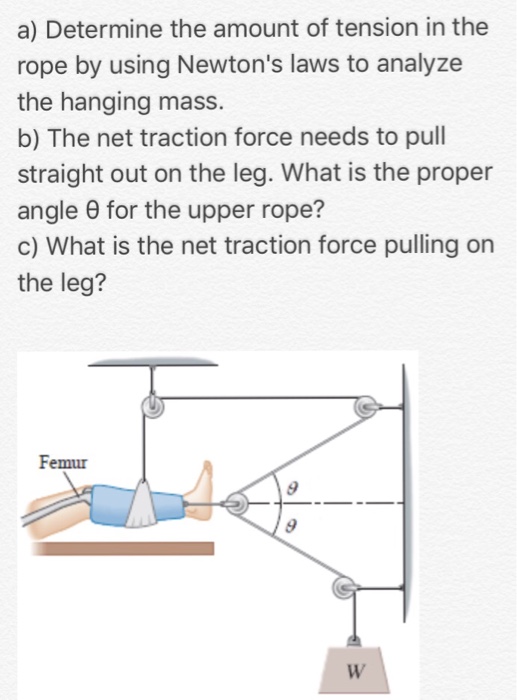 Solved a) Determine the amount of tension in the rope by | Chegg.com