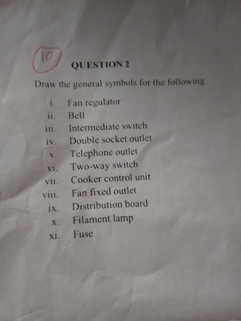Solved QUESTION 2Draw the general symbols for the | Chegg.com