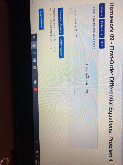Solved Homework 09 - First-Order Differential Equations: | Chegg.com Solved Homework 09 - First-Order Differential Equations: | Chegg.com
