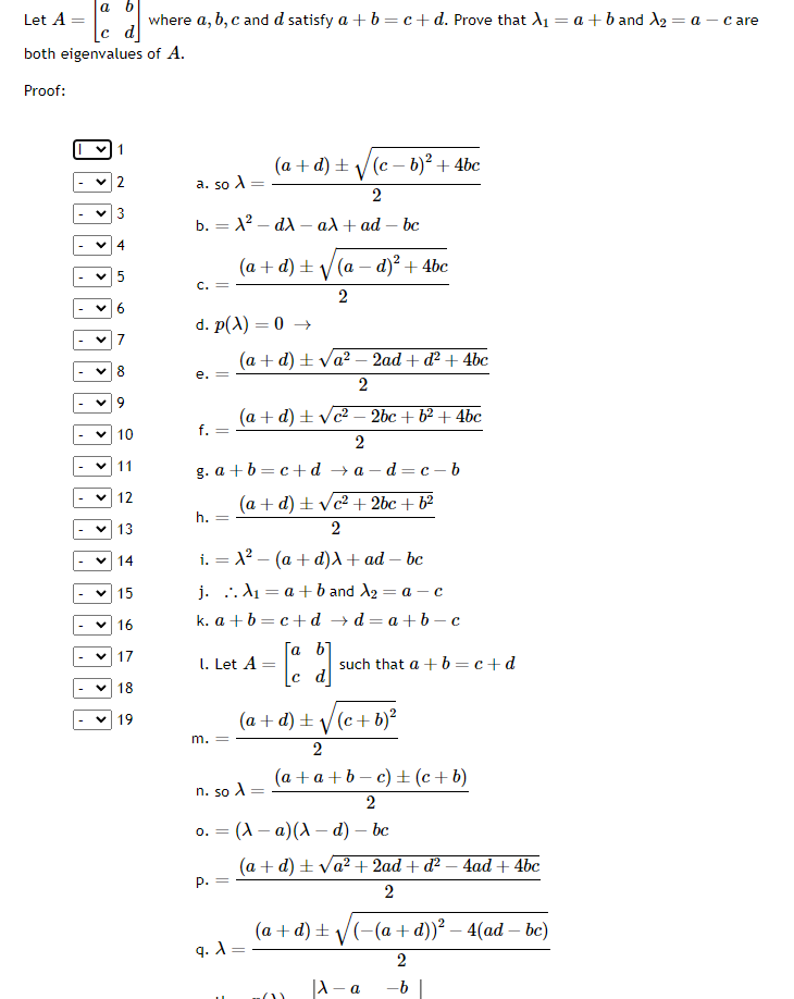 Solved Let A=[abcd] ﻿where a,b,c ﻿and d ﻿satisfy a+b=c+d. | Chegg.com