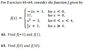 Solved For Exercises 61-64, consider the function f given by | Chegg.com