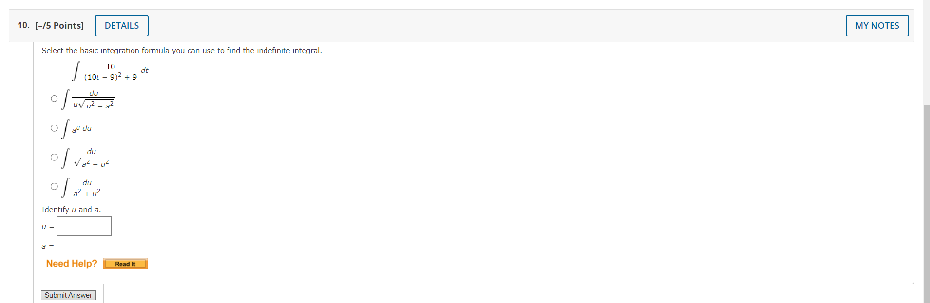 Solved Select The Basic Integration Formula You Can Use To 3743