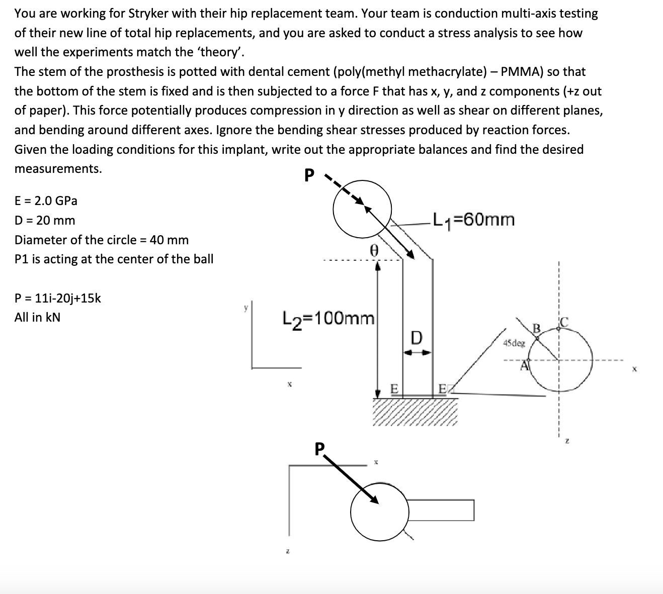 Solved You are working for Stryker with their hip | Chegg.com