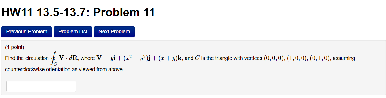 Solved HW11 13.5-13.7: Problem 11 Previous Problem Problem | Chegg.com