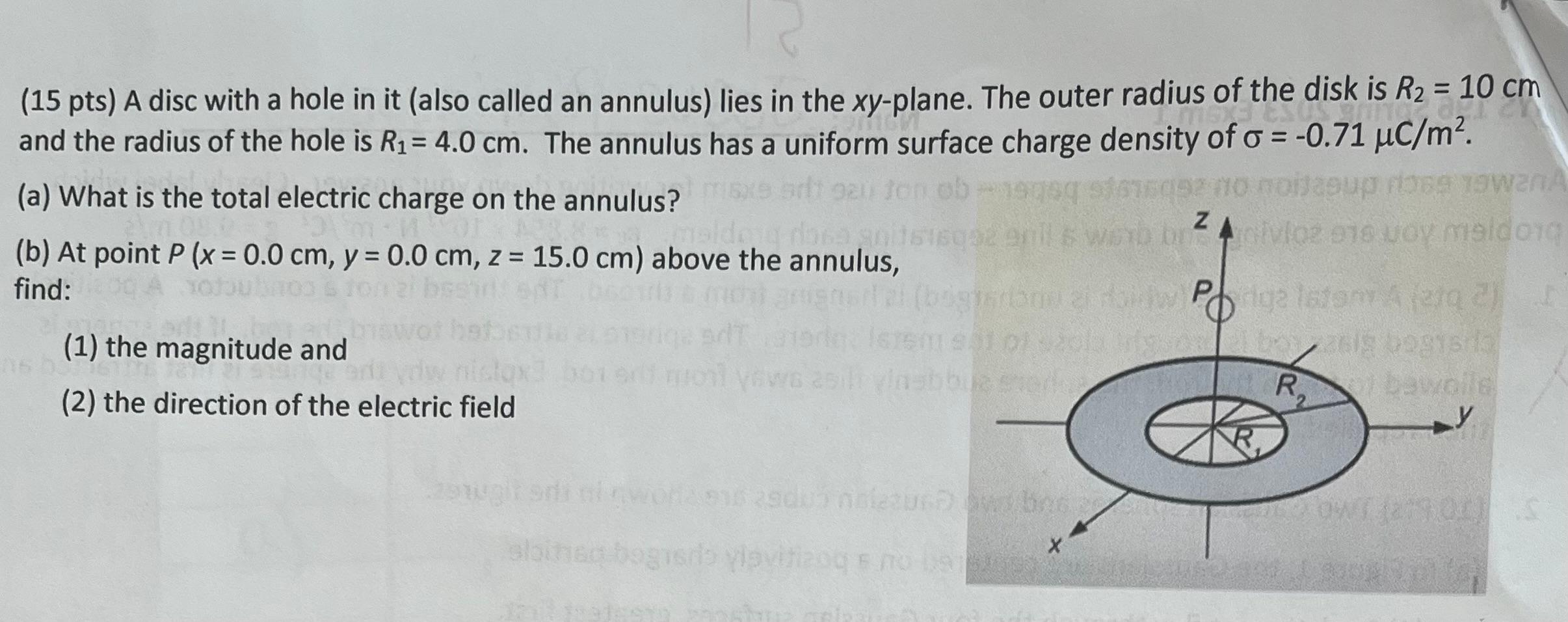 Solved (15 pts) A disc with a hole in it (also called an | Chegg.com