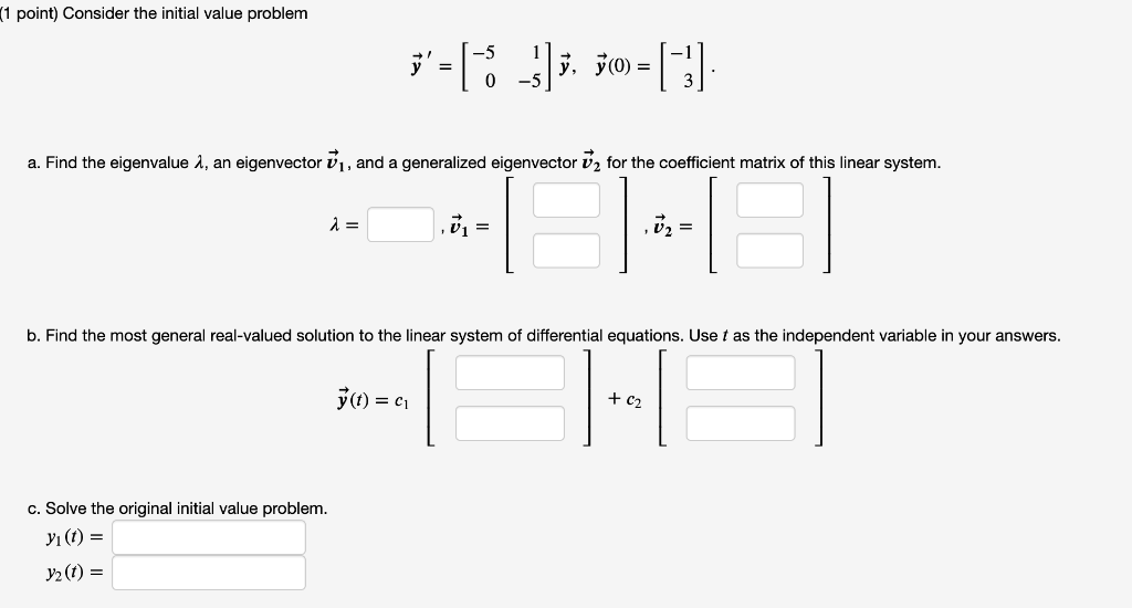 Solved 1 Point Consider The Initial Value Problem 