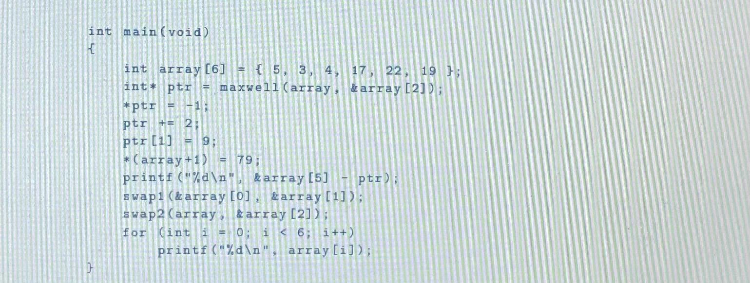 Solved 6. What does the following program print and why? Be | Chegg.com