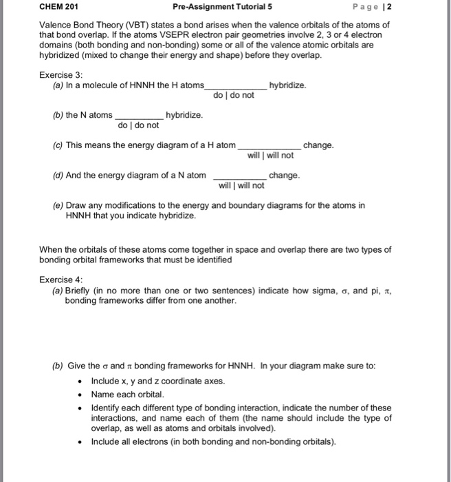 Solved CHEM 201 Pre-Assignment Tutorial 5 Page I2 Valence | Chegg.com