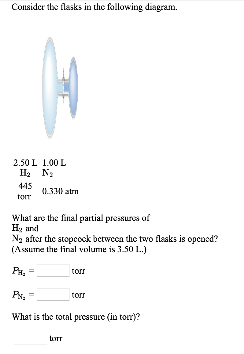Solved Consider the flasks in the following diagram. 2.50 L | Chegg.com