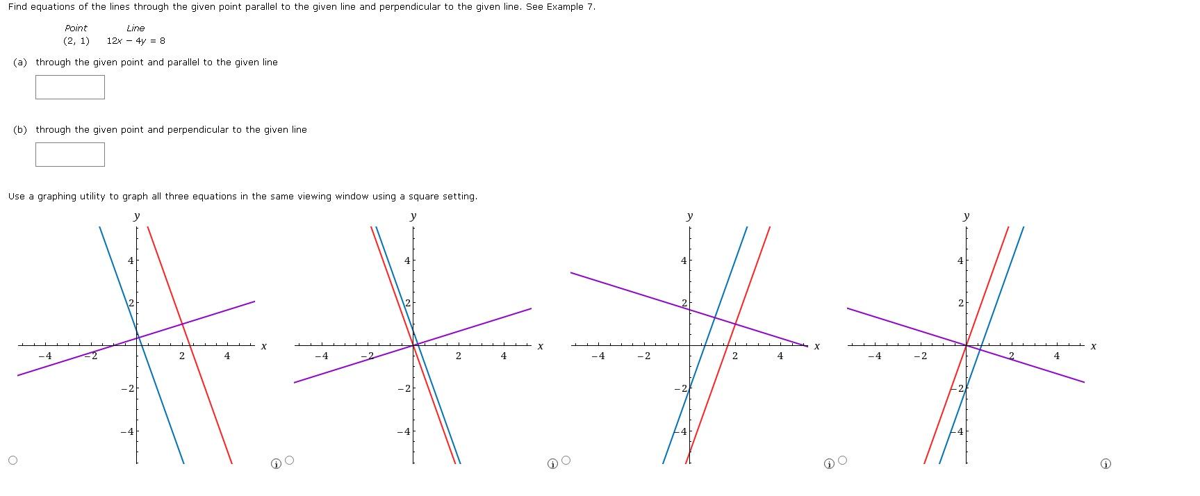 Solved Find equations of the lines through the given point | Chegg.com