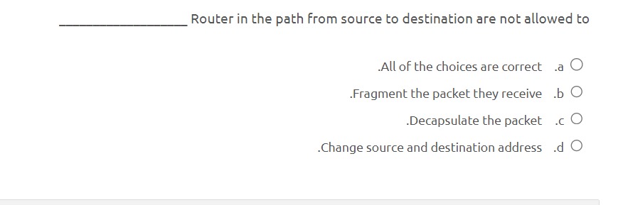 Solved Router in the path from source to destination are not | Chegg.com
