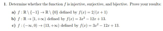Solved 1. Determine whether the function f is injective, | Chegg.com