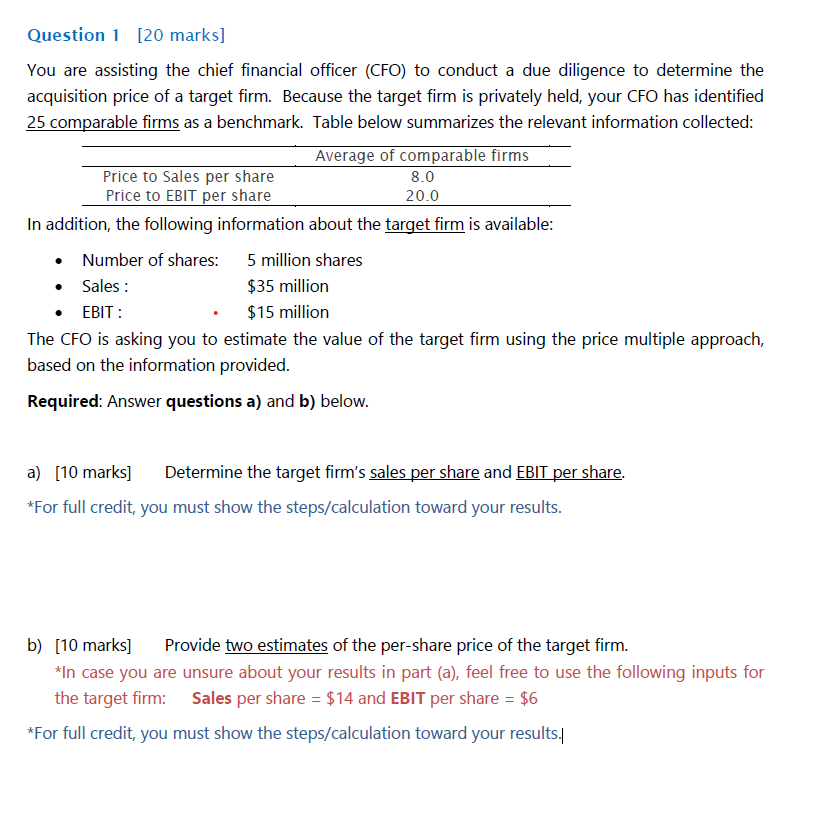 Solved You are assisting the chief financial officer (CFO) | Chegg.com