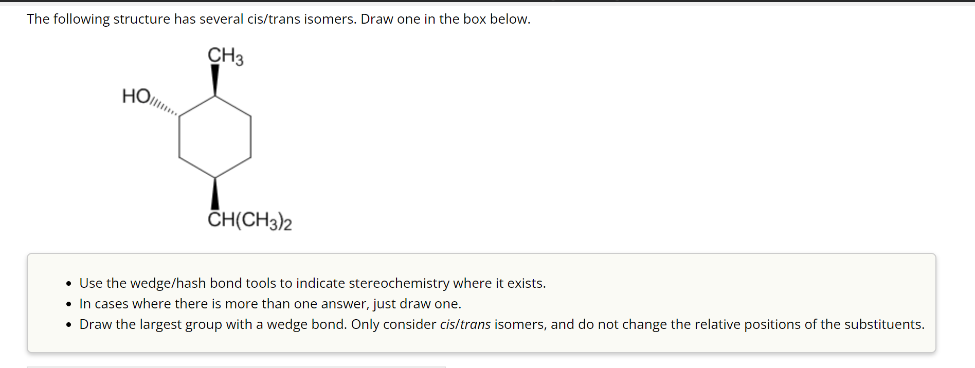 Solved The following structure has several cis/trans | Chegg.com