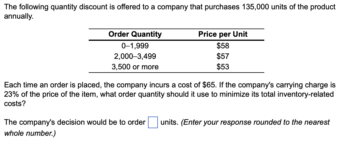 Solved Calculate the reorder point and the annualized cost | Chegg.com